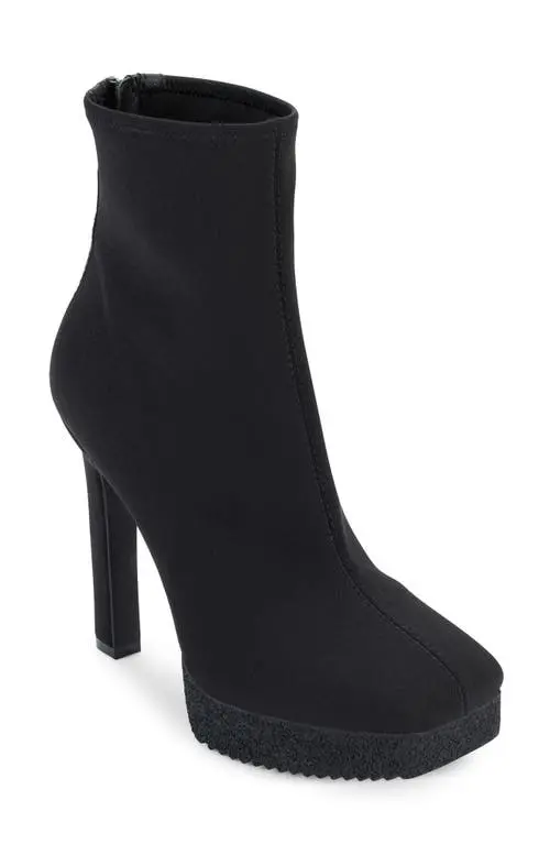 Dkny Zed Square Toe Platform Bootie - Black | Editorialist