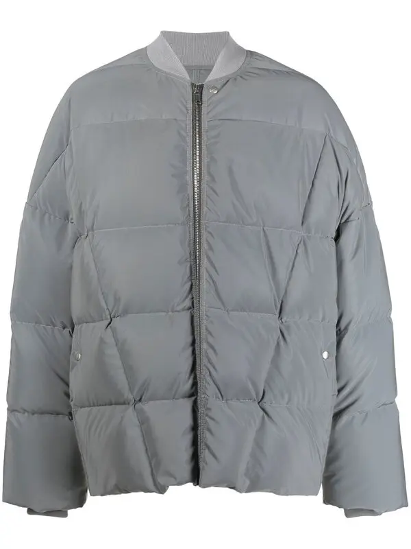 Rick Owens Collarless Padded Jacket - Grey