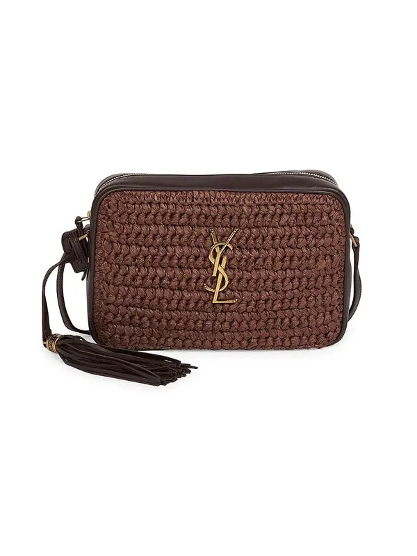 Saint Laurent Lou Raffia Camera Bag - Brown | Editorialist