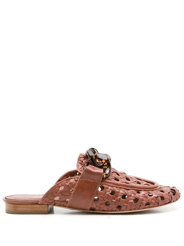 STUDIO CHOFAKIAN Massena Flat Mules - Brown