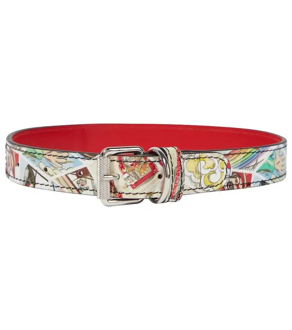 CHRISTIAN LOUBOUTIN Loubicollar M Printed Leather Dog Collar