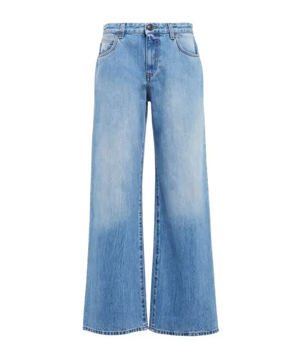THE ROW Eglitta Mid-rise Wide-leg Jeans - Blue
