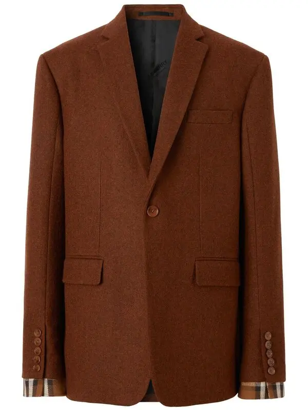 Burberry Check-detail Tailored Blazer