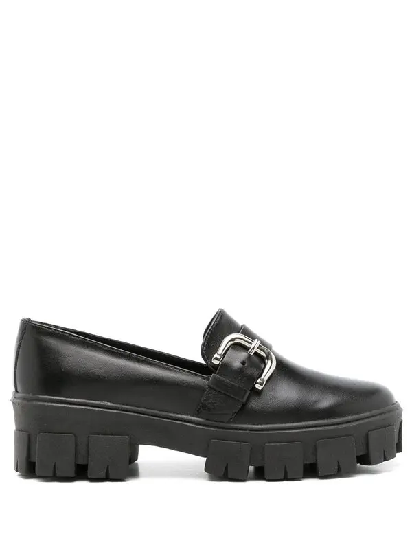 STUDIO CHOFAKIAN Side Buckle-detail Loafers - Black