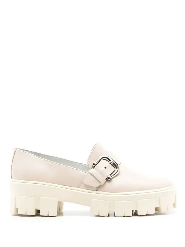 STUDIO CHOFAKIAN Tratorado Buckled Loafers - Neutrals