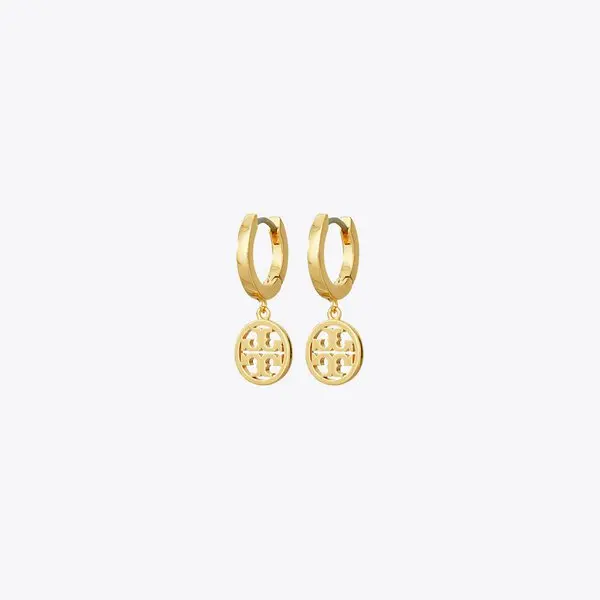 Tory Burch Miller Huggie Hoop Earrings - Tory Gold