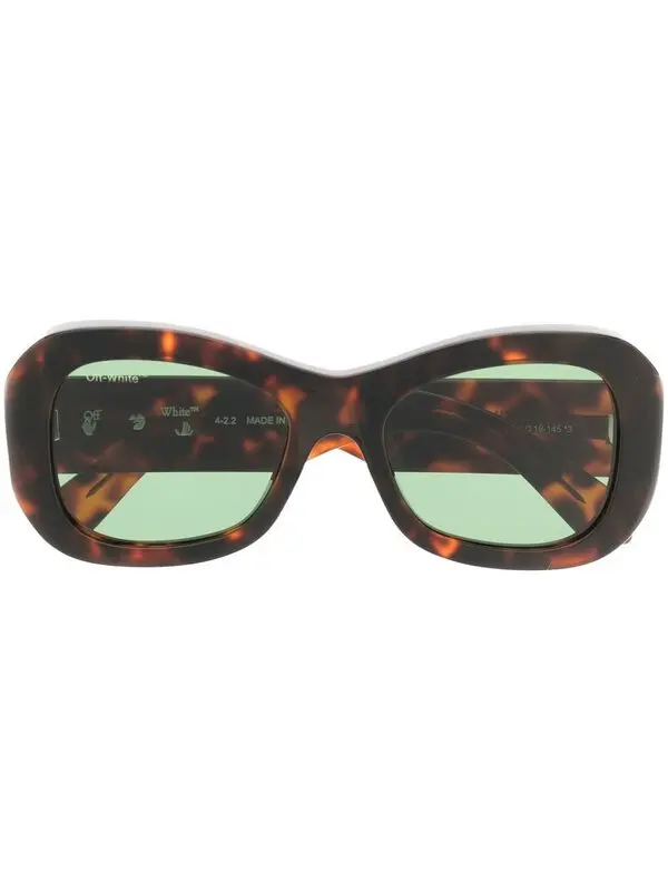Off-White Pablo Tortoise Round Sunglasses - Brown | Editorialist display picture 2