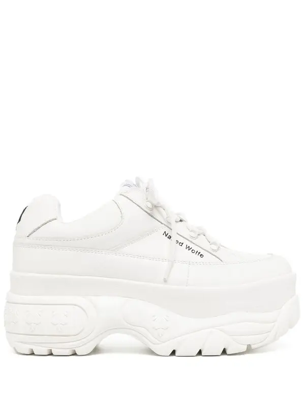 NAKED WOLFE Sporty Platform Sneakers - White