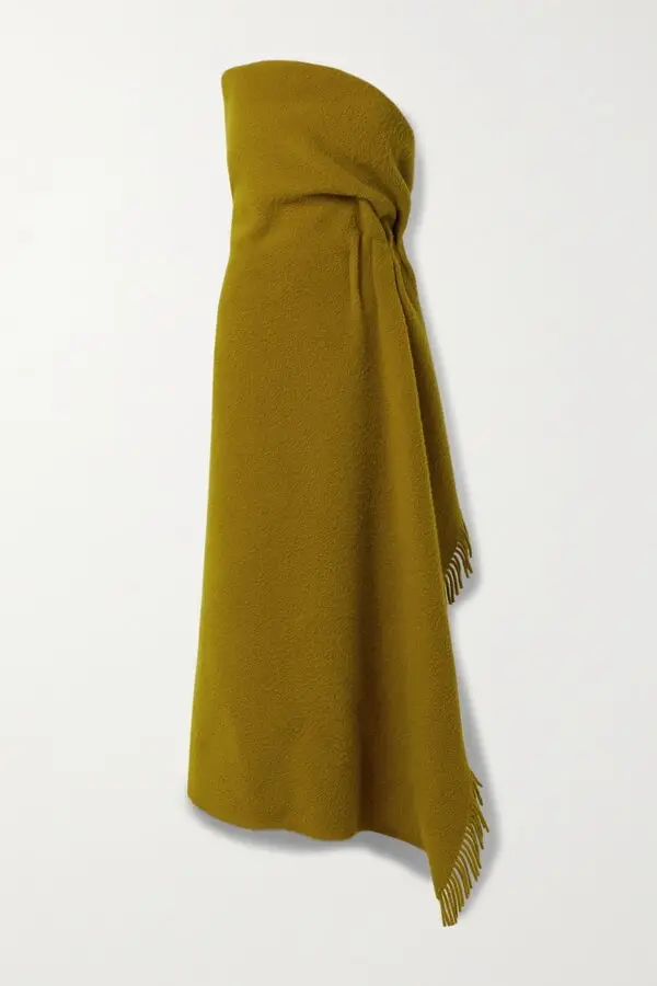 THE ROW Arachne Strapless Fringed Maxi Dress