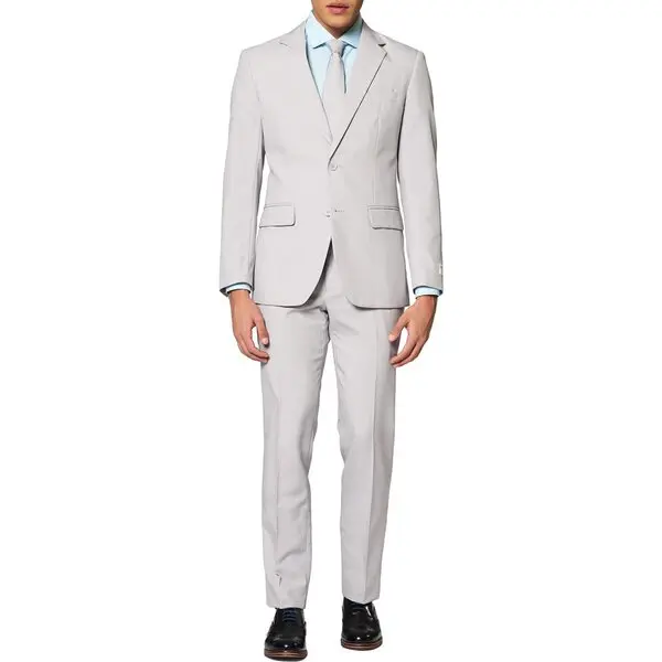 Opposuits Groovy Grey Trim Fit 2-piece Suit With Tie