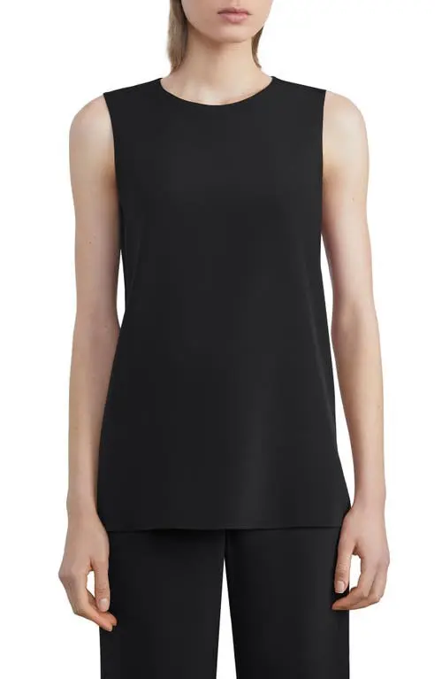 Lafayette 148 New York Adela Sleeveless Silk Blouse - Black
