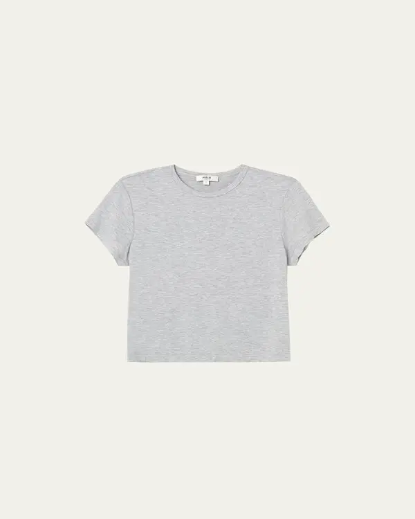 AGOLDE Adine Cropped Crewneck Tee - Heather Grey