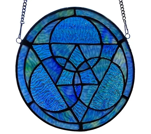 RIVER OF GOODS 8.5'h Tiffany-style Stained Glas S Window Panel
