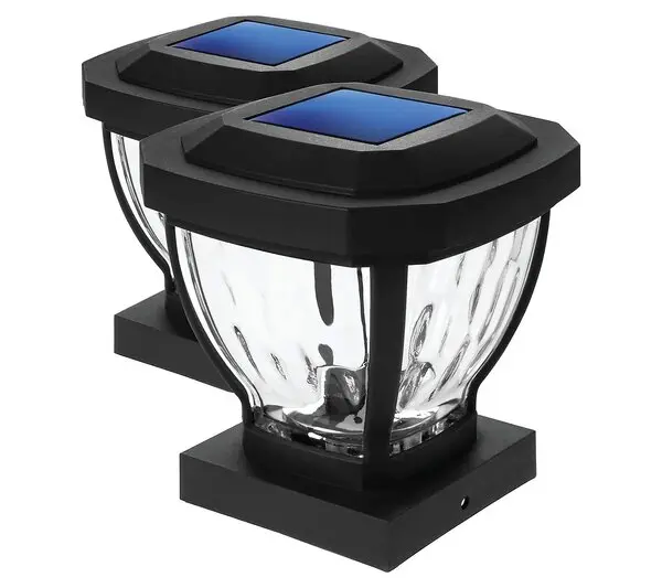HOME ZONE SECURITY 4x4 Solar Led Post Cap Light S, 2-pack