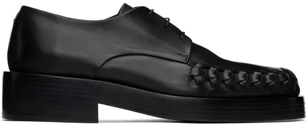 Jil Sander Black Braided Derbys In 001 - Black - 61% Off 