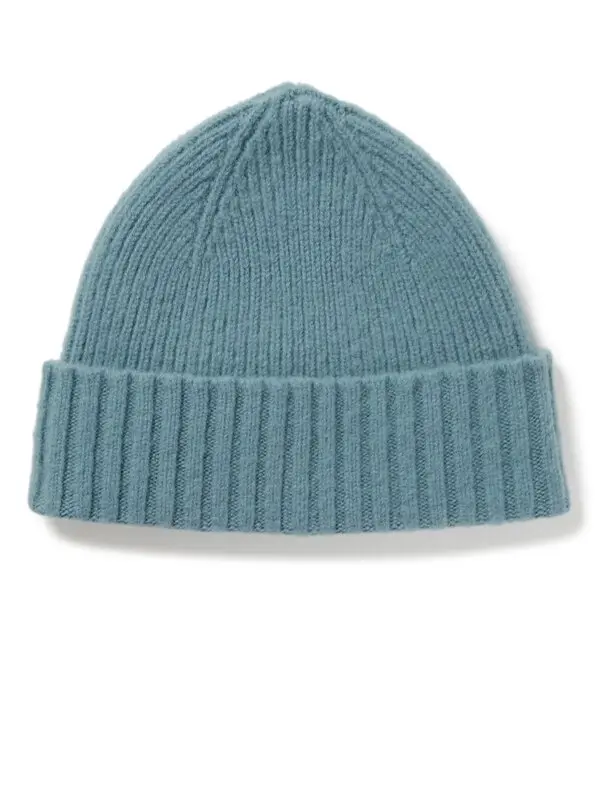 Mr P. Ribbed Brushed Wool Beanie