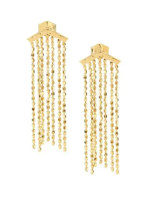 Jennifer Zeuner Jewelry Kira 14k--plated Chain Earrings - Gold ...