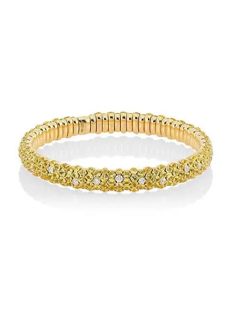 ZYDO Stretch 18k Gold, Sapphire, & 0.76 Tcw Diamond Bracelet - Yellow ...