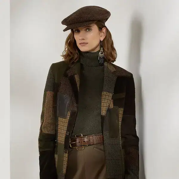 Ralph Lauren Hailey Patchwork Tweed Jacket In Brown/Olive - 31% Off ...