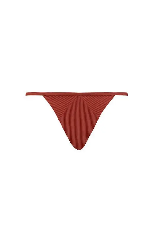 PUMA Womens/ladies Tanga Ribbed Bikini Bottoms - Brown | Editorialist