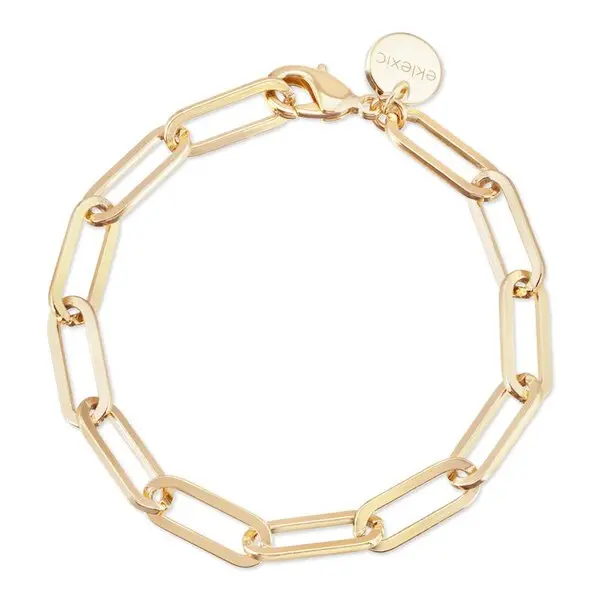 EKLEXIC JEWELRY Large Elongated Link Chain Bracelet - Gold | Editorialist