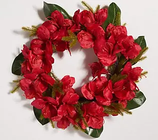 SAFAVIEH Faux 24' Amaryllis & Magnolia Leaf Wre Th