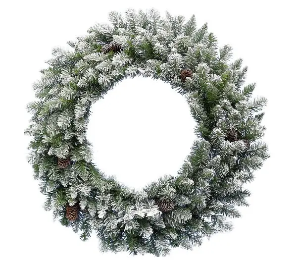 FRASER HILL FARM 36' Frosted Pine Wreath Door H Anging