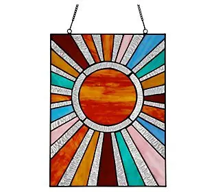 RIVER OF GOODS 14.5'h Sunburst Stained Glass