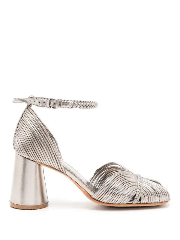 STUDIO CHOFAKIAN Twiggy Metallic Sandals - Silver