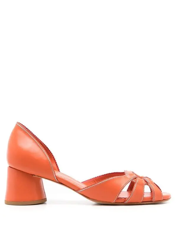 STUDIO CHOFAKIAN Carrie Scalloped Sandals - Orange