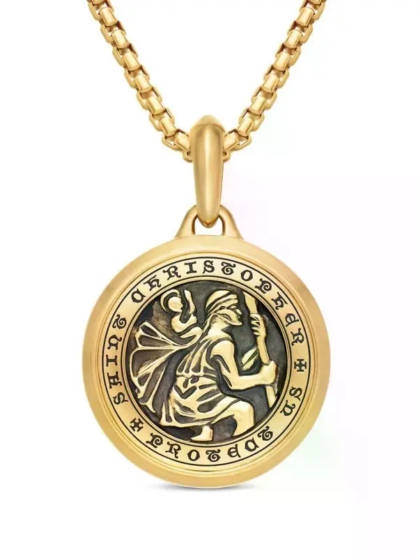 David Yurman 18kt Yellow St. Christopher Amulet