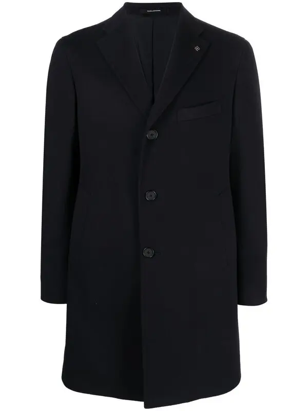 Tagliatore Single-breasted Cashmere Coat - Blue