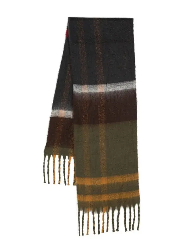 Barbour Tartan-check Knit Scarf - Green
