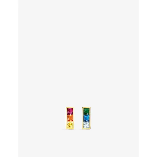 THOMAS SABO 18ct Yellow Gold-plated Sterling Silver And Gemstone Stud Earrings