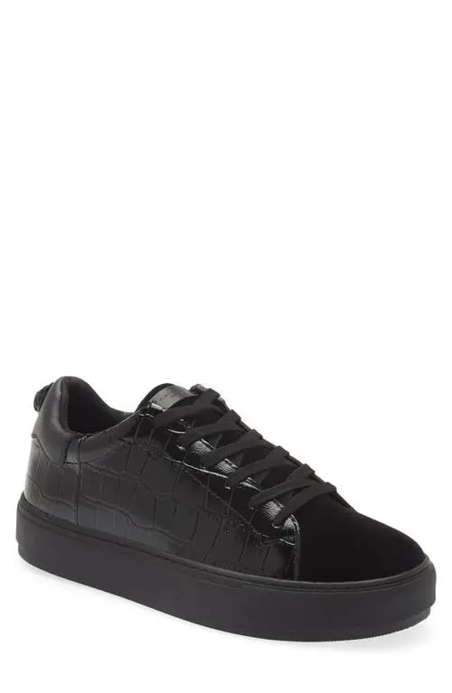 Kurt Geiger Laney Croc Embossed Sneakers - Black