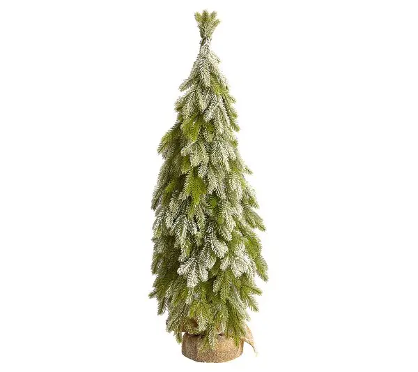 NEARLY NATURAL 35' Snow Flocked Down Swept Chri Tmas Tree