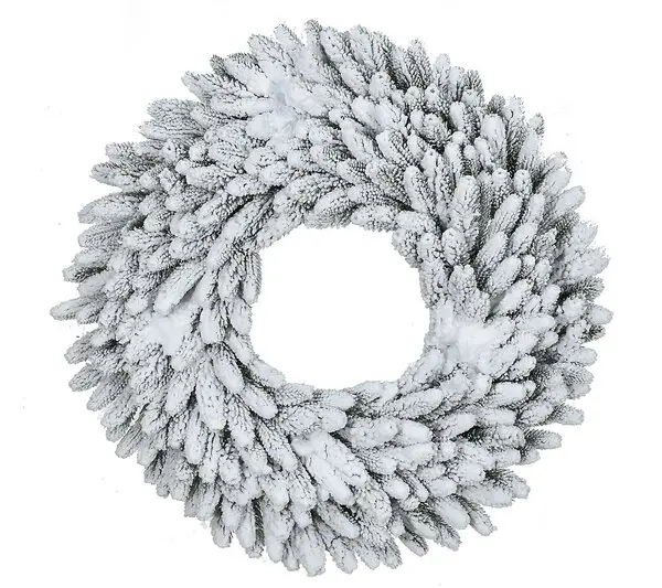 FRASER HILL FARM 36' Icy Frost Snow Flocked Wre Th