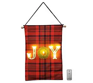 LUMABASE Lighted Wall Banner With Remote Contro Joy