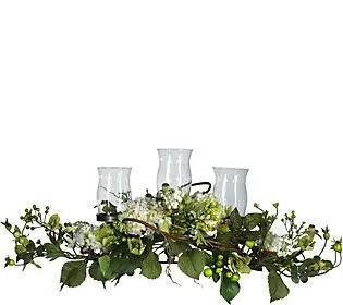 NEARLY NATURAL Hydrangea Triple Candleabrum Centerpiece Nea Rly Natural
