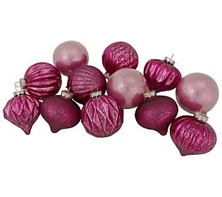 NORTHLIGHT 12-ct Pink Mercury Style Glass Chris Mas Ornament