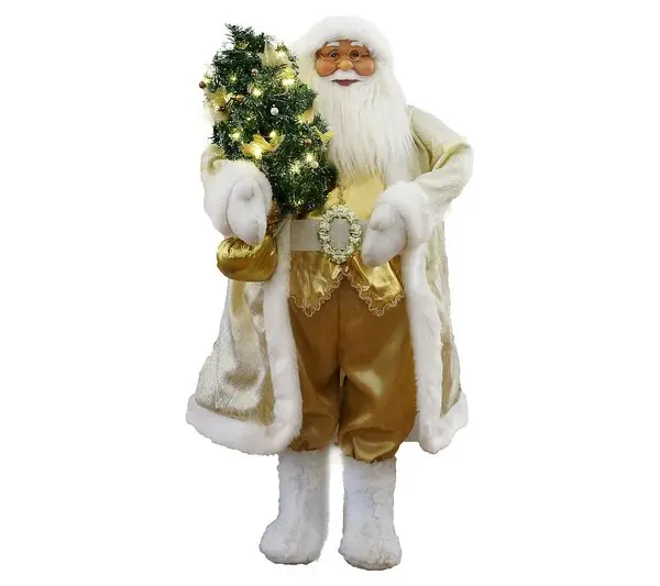 FRASER HILL FARM 3' Music And Motion Santa With Prelit Tree