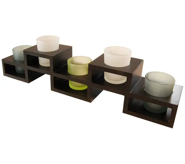 LUMABASE Candle Holder With 5 Glass Votive Hold Ers
