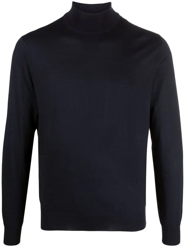 Corneliani Roll-neck Knit Jumper - Blue