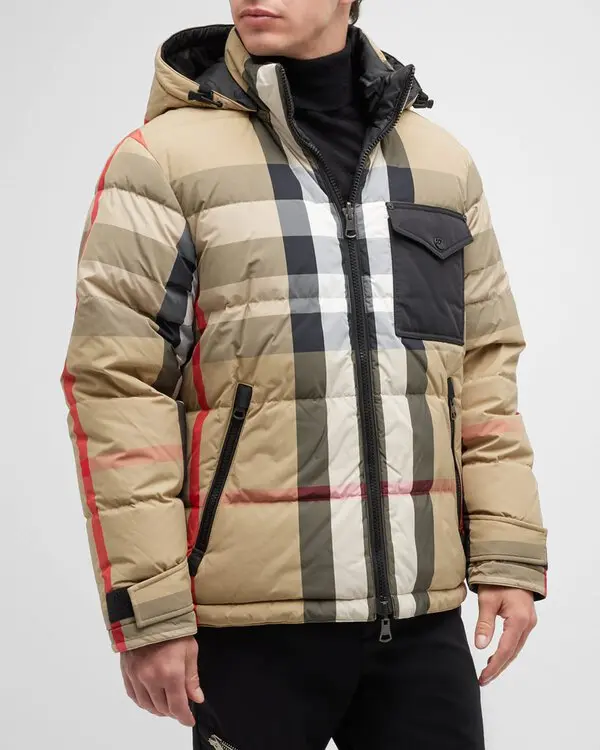 Burberry Rutland Reversible Check Puffer Jacket - Archive Beige Ip Chk