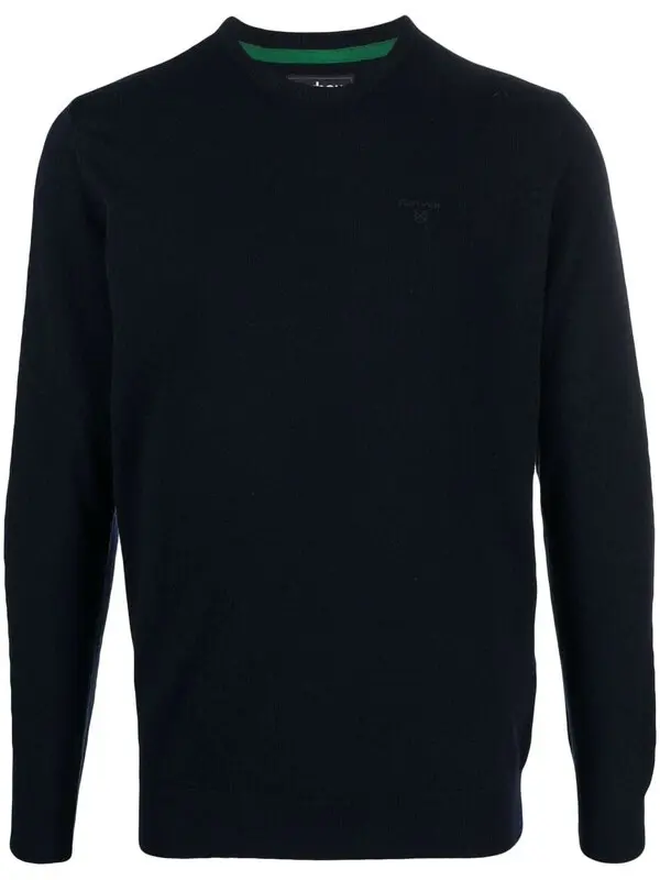 Barbour Logo-embroidered Wool Sweater - Blue