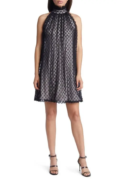 Tadashi Shoji Imitation Pearl Lace Trapeze Dress