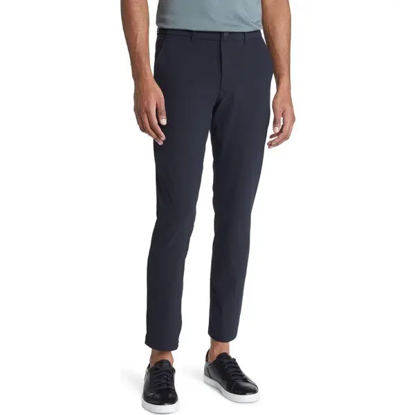 Mizzen+main Helmsman Slim Fit Stretch Flat Front Golf Pants - Black Solid