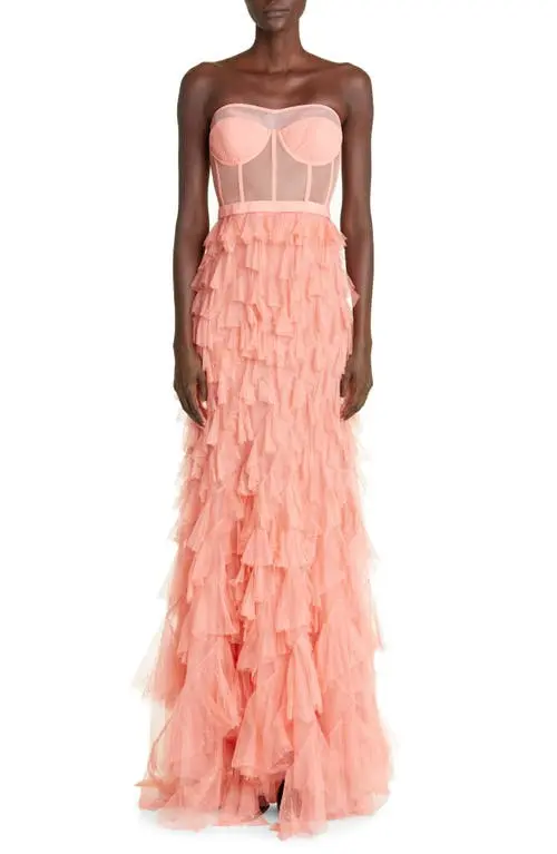 Buy Alexander McQueen Ruffle Strapless Corset Gown - 6001 Anemone At 75 ...