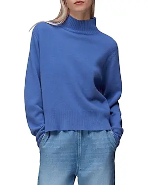 Buy Whistles Ferne Wool Funnel Neck Sweater - Blue At 58% Off ...