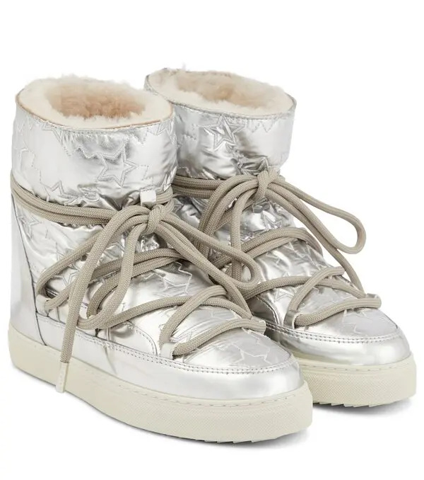 Inuikii Sneaker Star Wedge Snow Boots - Silver